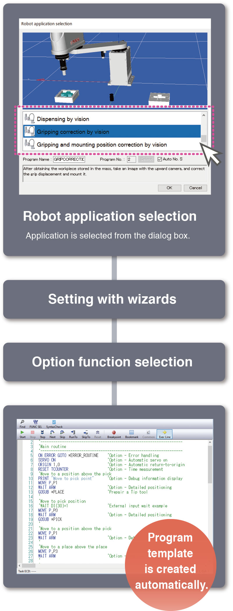 Support software RCX-Studio 2020 Program template - Industrial Robots | Yamaha Motor Co., Ltd.